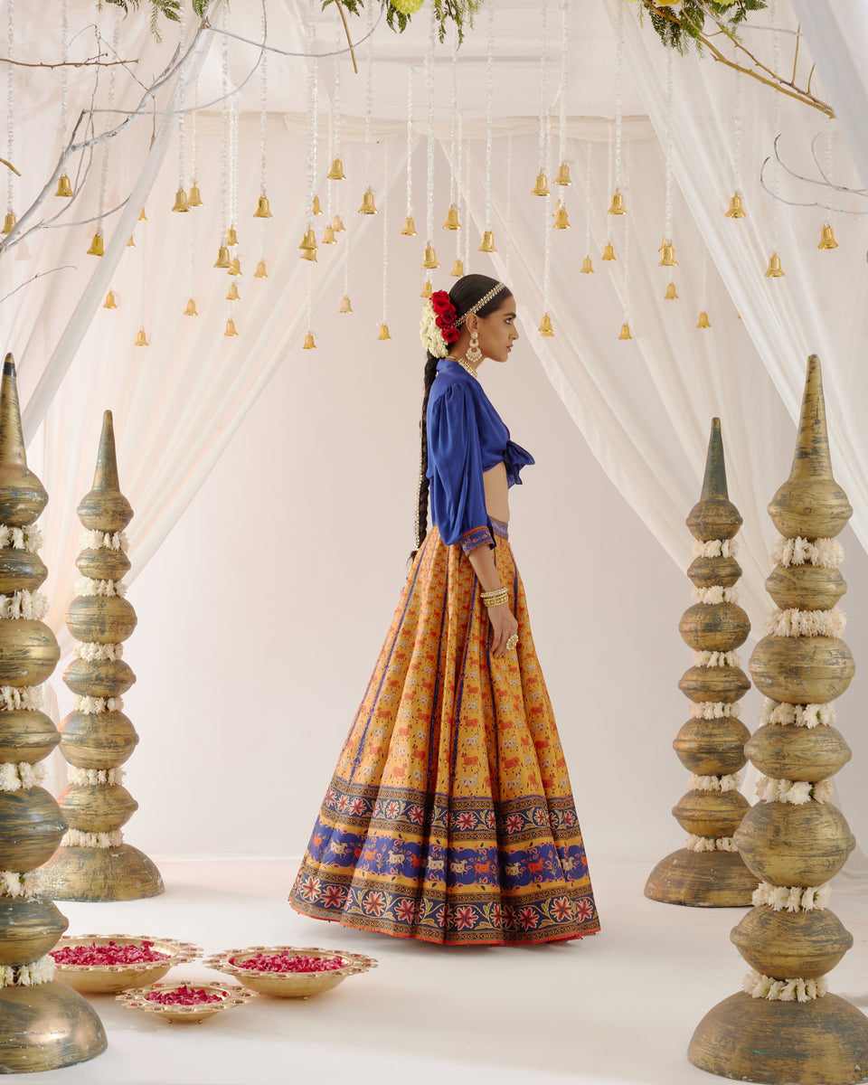 Vrindavan : Rubali Leela - Blue/Mustard – Rajdeep Ranawat