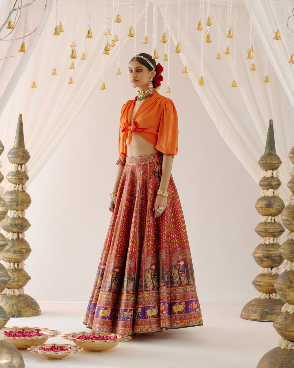Vrindavan : Rubali Leela - Rust/Maroon – Rajdeep Ranawat